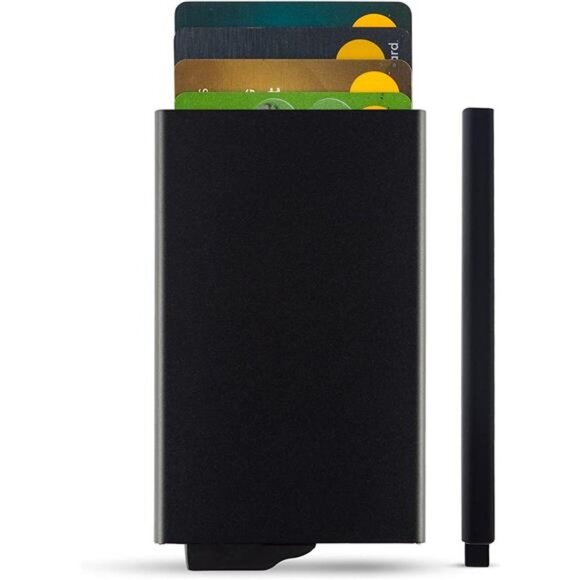 Bags | Slim Metal Wallet With Card Ejector Rfid Blocking Minimalist ...